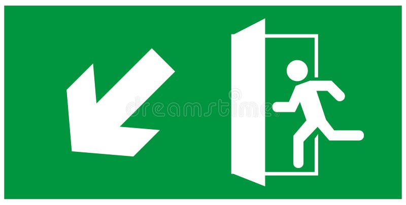 Emergency Exit Sign. Green Color. Warning Sign Plate Stock Vector ...