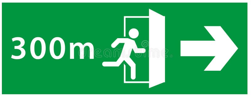 Emergency Exit Sign. Green Color. Warning Sign Plate Stock Vector ...