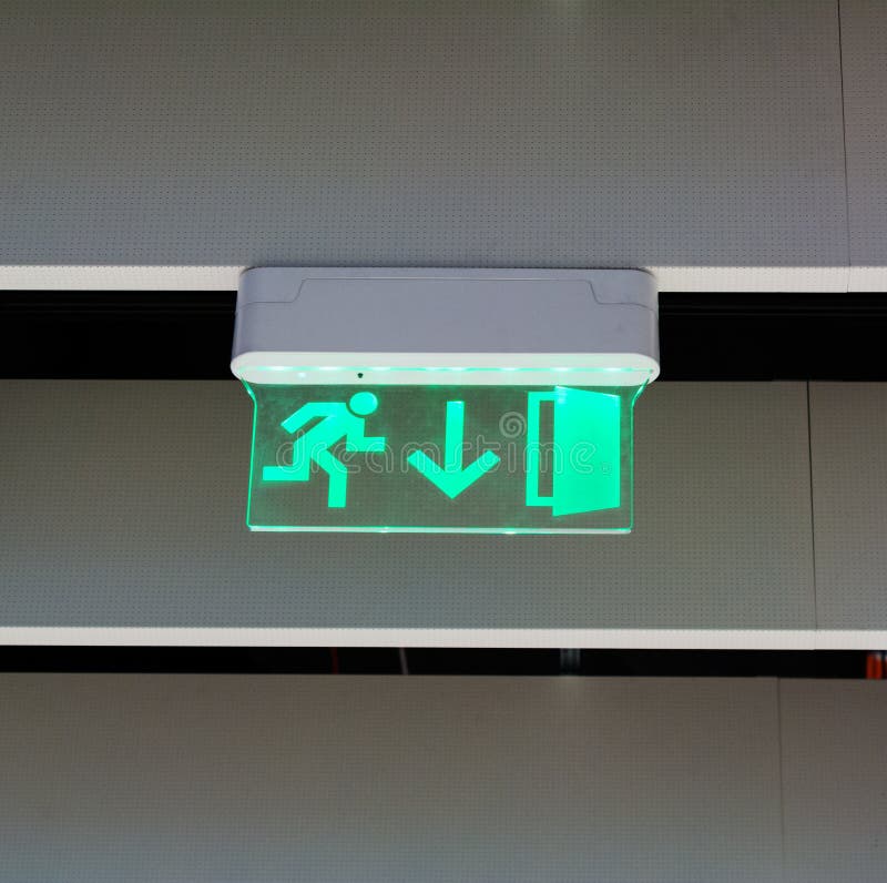 Emergency exit sign stock image. Image of glass, doorway - 146784101