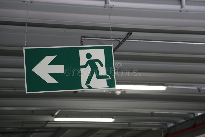 Emergency exit sign stock photo. Image of danger, security - 92345502
