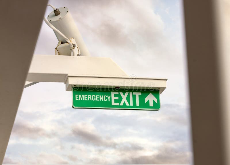 Emergency Exit Sign Green with White Text Stock Photo - Image of exit ...