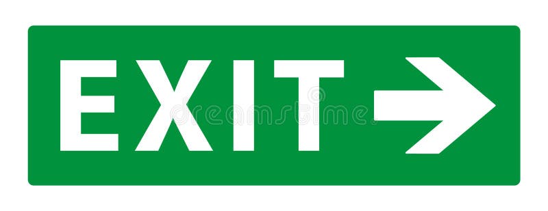 Emergency Exit Sign Icon Symbol. Green Fire Safety Exit Sign Logo ...