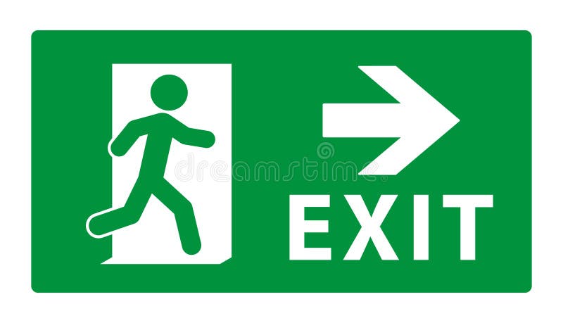 Emergency Exit Sign Icon Symbol. Green Fire Safety Exit Sign Logo ... Emergency Exit Sign Icon Symbol. Green Fire Safety Exit Sign Logo ...