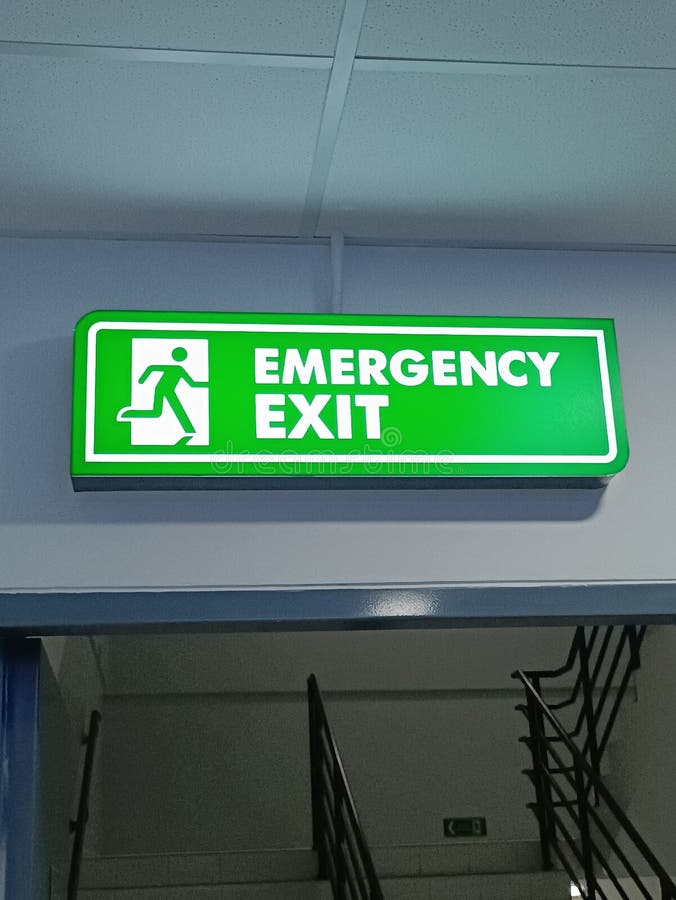 Emergency Exit Sign, If Something Dangerous Happens, Please Proceed in ...