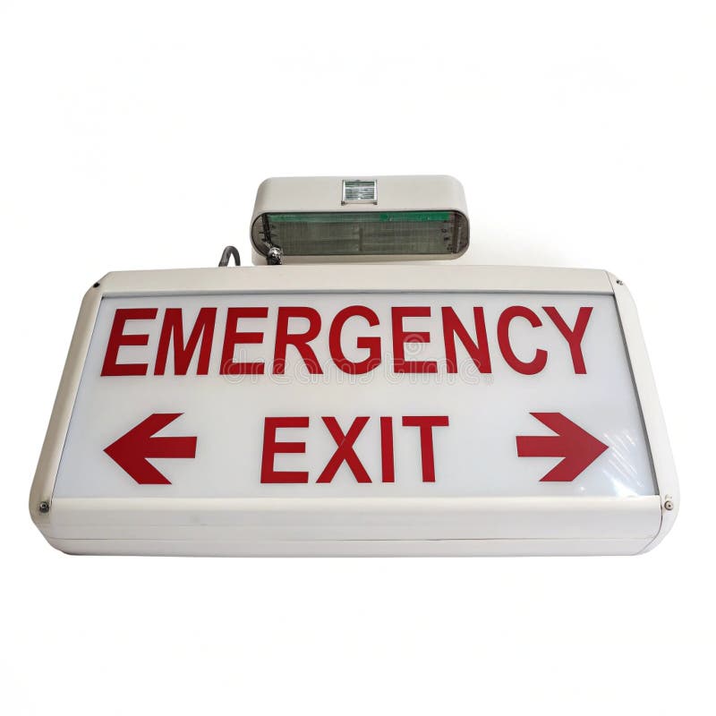Emergency Exit Sign Isolated on White Background Stock Illustration ...