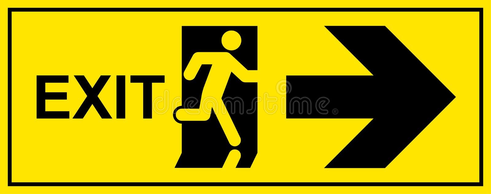Emergency Exit Sign. Man Running Out Fire Exit Stock Vector ...