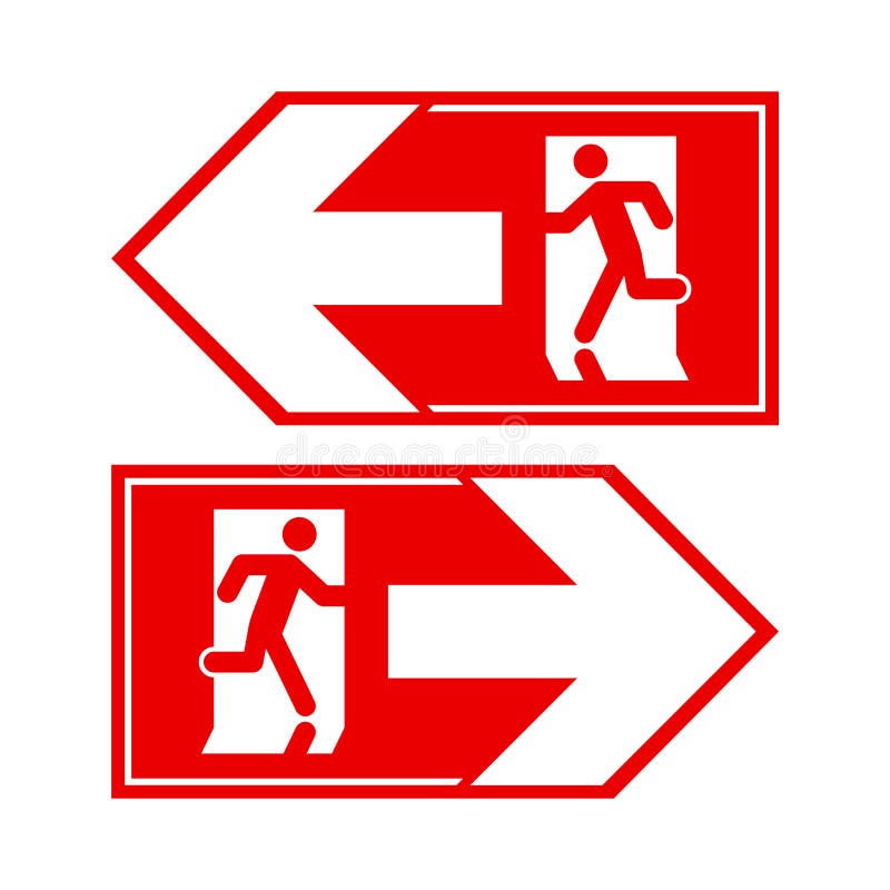 Emergency Exit Sign. Man Running Out Fire Exit Stock Vector ...