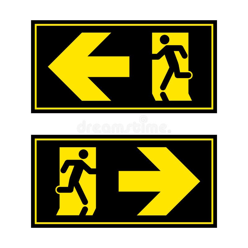 Emergency Exit Sign. Man Running Out Fire Exit Stock Vector ...