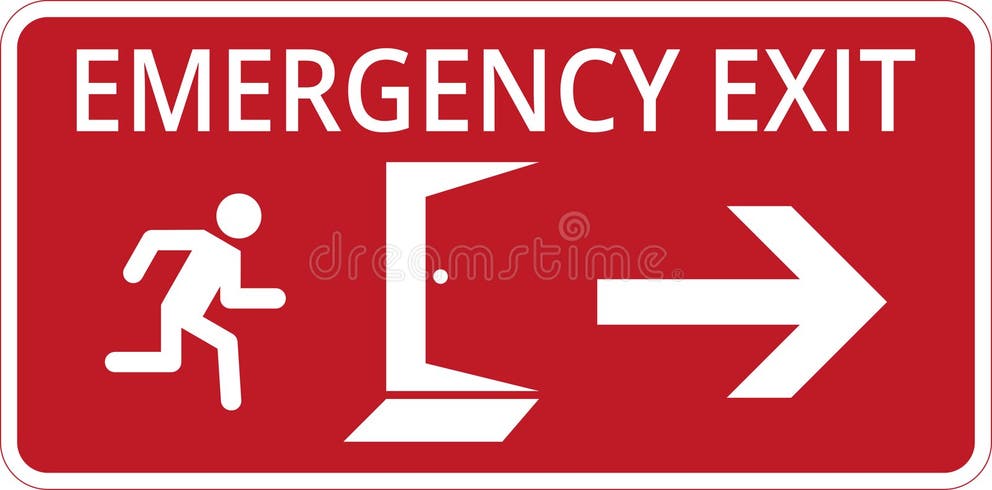 Emergency Exit Sign. Man Running Out, Fire Exit Stock Illustration ...
