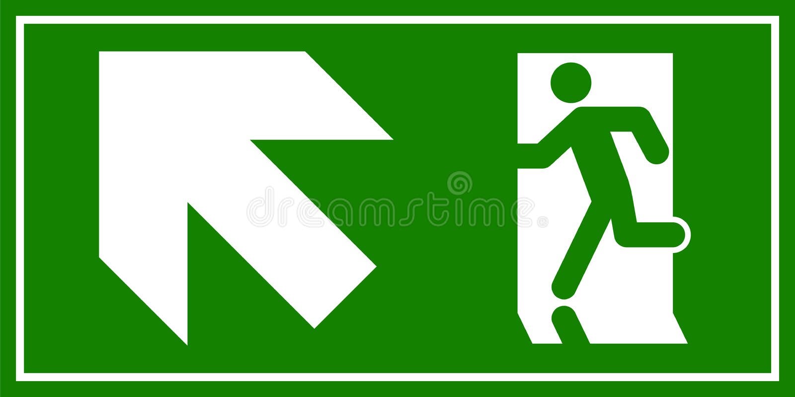 Emergency Exit Sign. Man Running Out Fire Exit Stock Vector ...