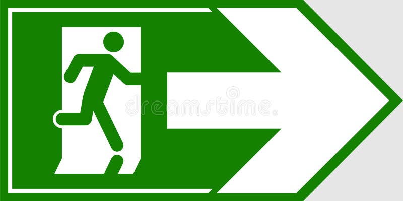 Emergency Exit Sign. Man Running Out Fire Exit Stock Vector ...
