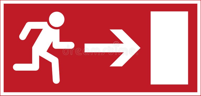 Emergency Exit Sign. Man Running Out, Fire Exit Stock Vector ...
