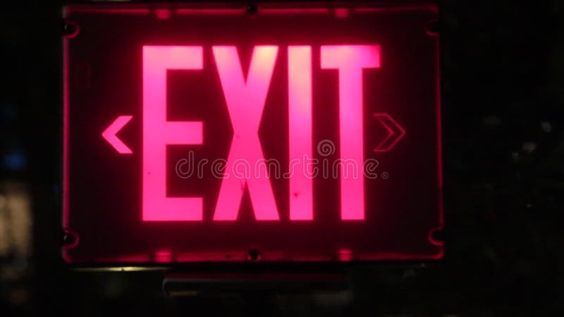 Emergency exit sign night stock video. Video of emergency - 82811423