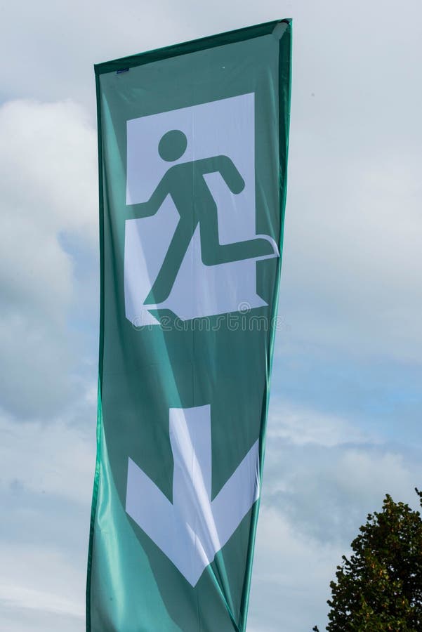 Emergency Exit Sign on the Outside Stock Image - Image of care, exit ...