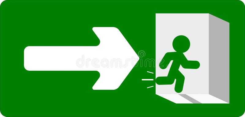 178 Emergency Exit Sign Running Man Arrow Stock Photos - Free & Royalty ...