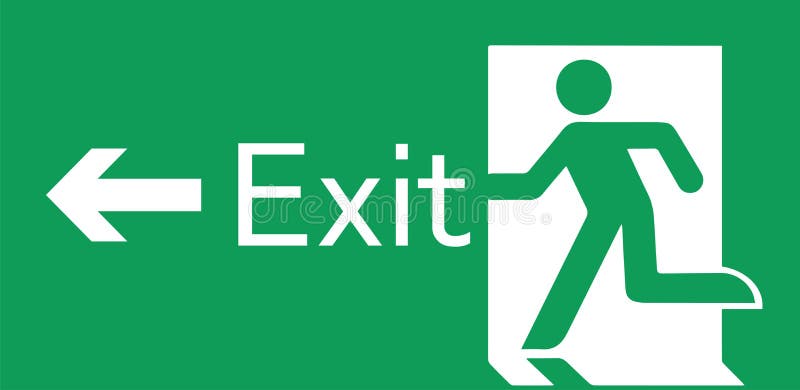 Emergency Exit Sign. Vector Illustration, Flat Design Stock ...