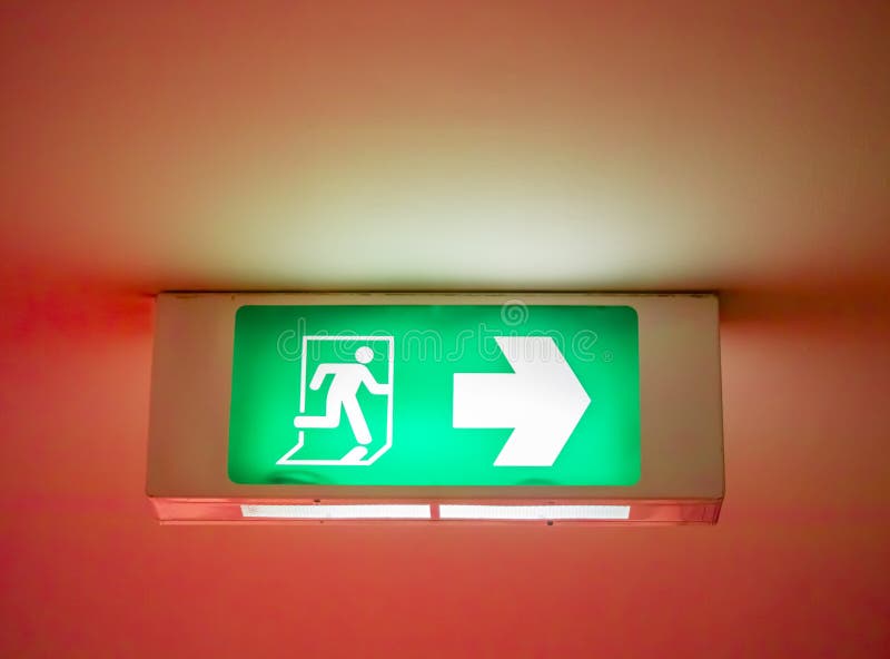Emergency exit signal stock photo. Image of danger, symbol - 46348936
