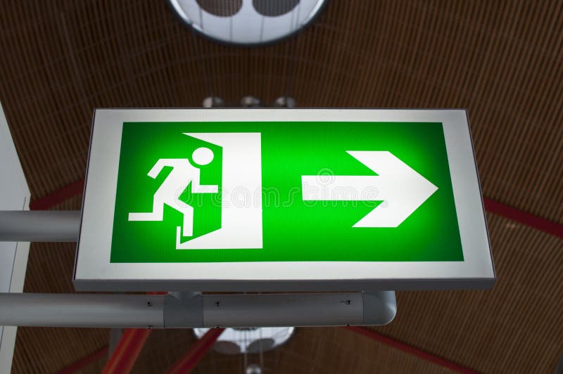 Emergency. exit signal stock photo. Image of exit, belt - 33808184