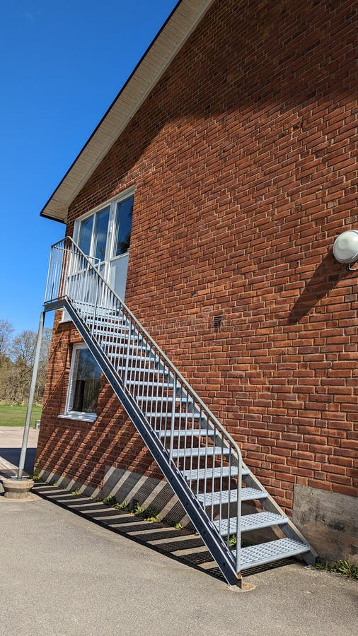 Emergency Exit Stairs. Fire Prevention Stock Image - Image of stairs ...