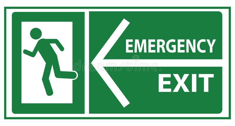 Emergency Exit Symbol Sign, Vector Illustration, Isolate on White ...