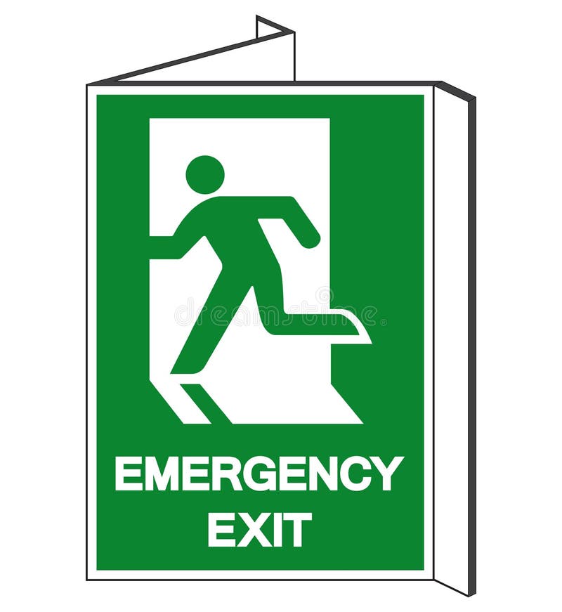 Emergency Exit Symbol Sign, Vector Illustration, Isolate on White ...