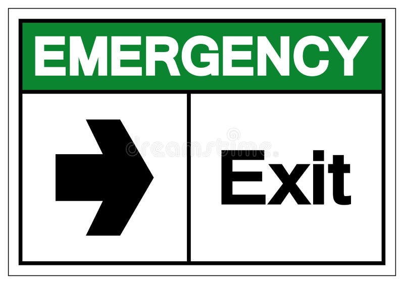 Emergency Exit Symbol Sign, Vector Illustration, Isolate on White ...