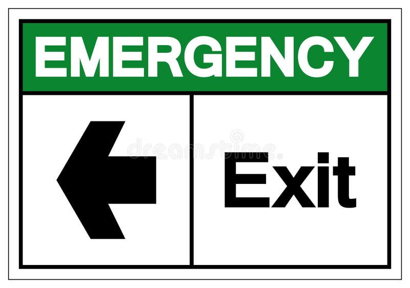 Emergency Exit Symbol Sign, Vector Illustration, Isolate on White ...