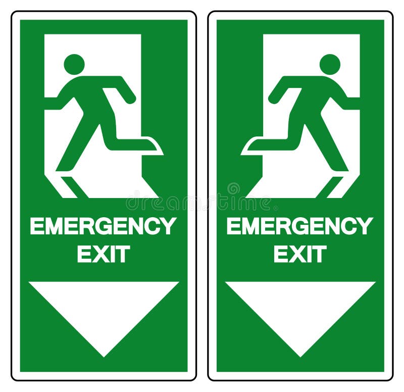Emergency Exit Symbol Sign, Vector Illustration, Isolate on White ...
