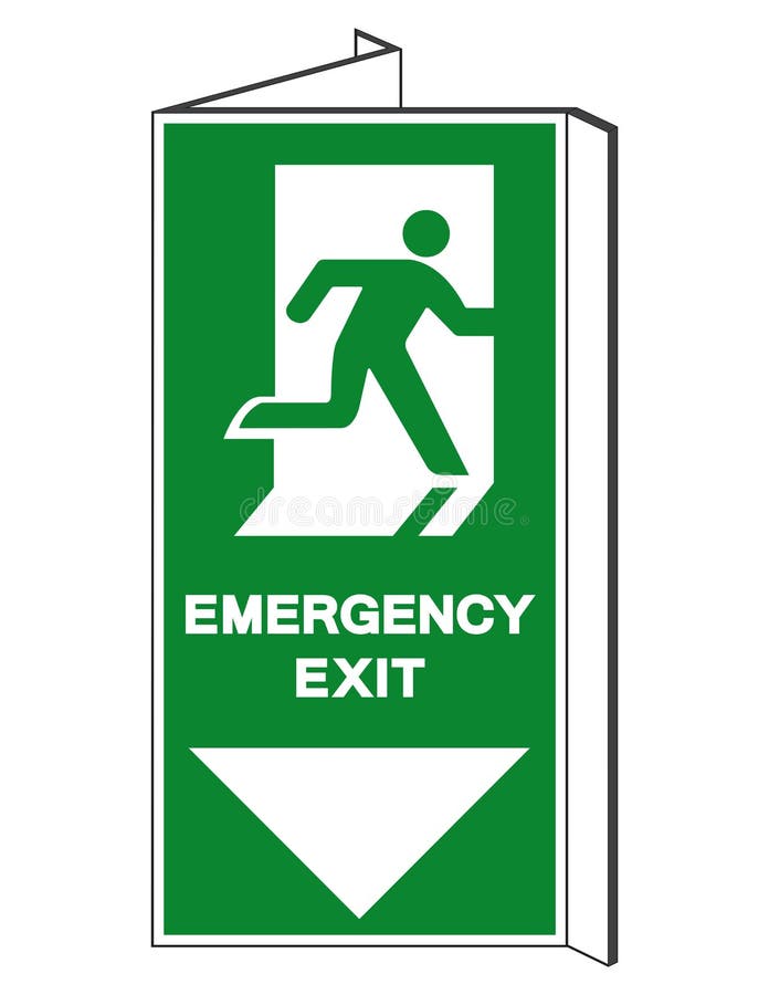 Emergency Exit Symbol Sign, Vector Illustration, Isolate on White ...