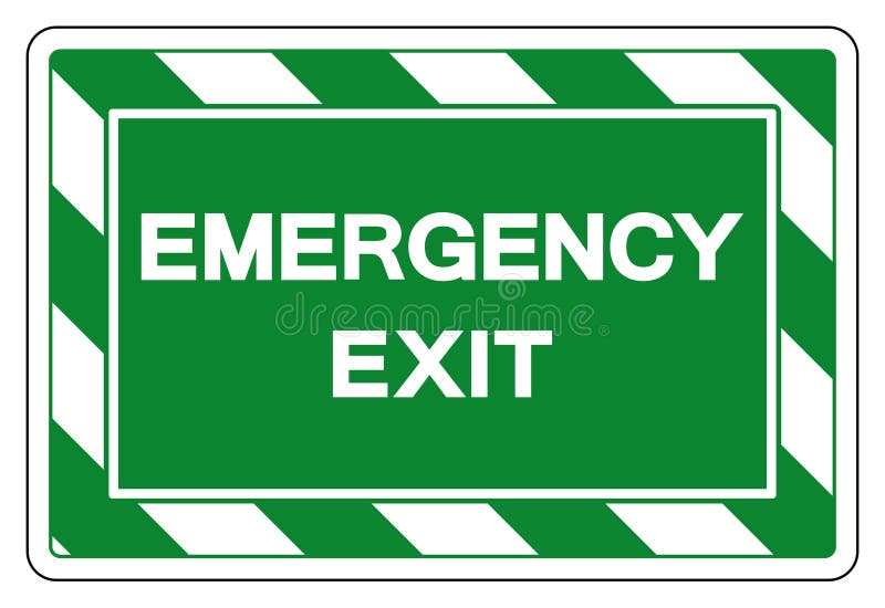 Emergency Exit Symbol Sign, Vector Illustration, Isolate on White ...