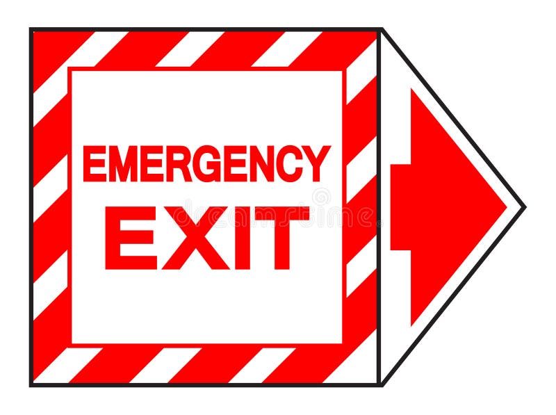 Emergency Exit Symbol Sign, Vector Illustration, Isolate on White ...