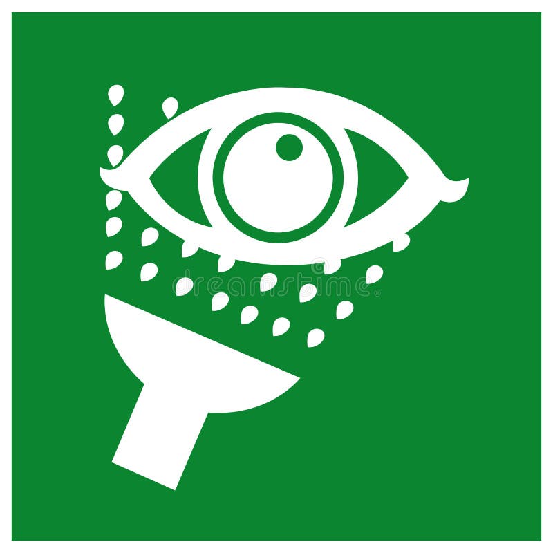Emergency Eye Wash Station Symbol Sign, Vector Illustration, Isolate on ...