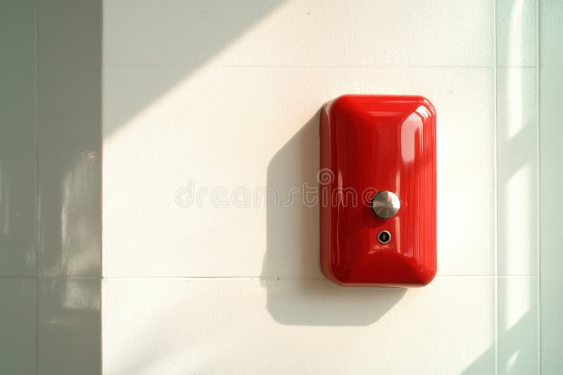 Emergency Fire Alarm Pull Station on Glossy Wall in Sunlit Interior ...
