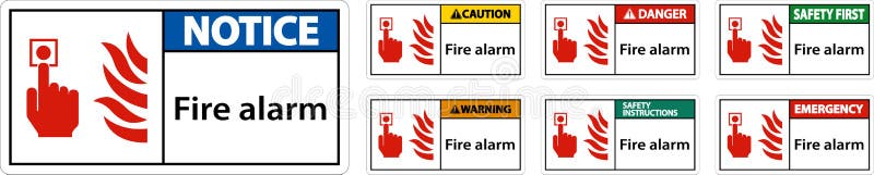Press Fire Alarm Stock Illustrations – 648 Press Fire Alarm Stock ...