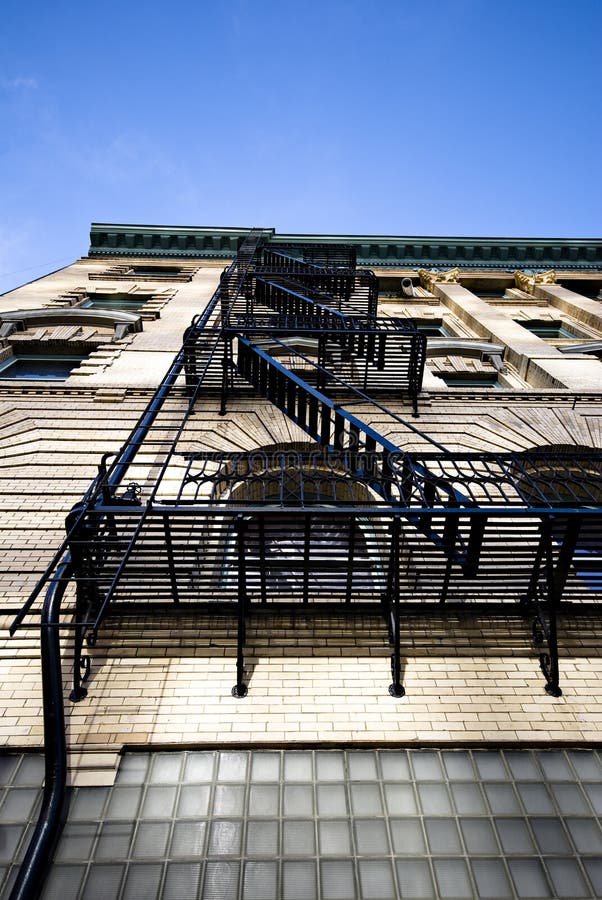 Emergency fire escape stock photo. Image of metal, perspective - 15270398