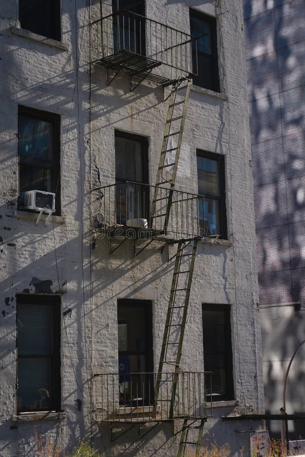 Emergency Fire Escape Stairs in New York Stock Photo - Image of europa ...