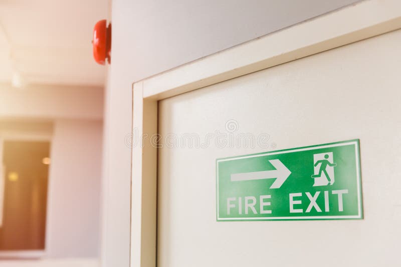 Emergency Fire Exit Door and Exit Door Signs Stock Vector ...
