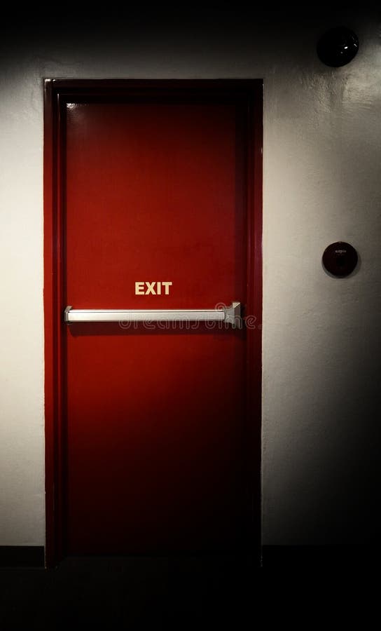 Fire Exit Emergency Door Red Color Metal Material. Stock Image - Image ...