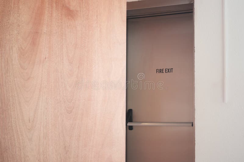 Emergency Fire Exit Metal Door Inside of a Building Stock Photo - Image ...