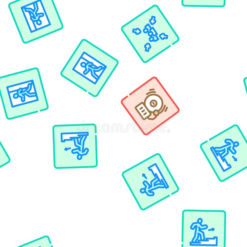 Emergency Fire Exit Safety Escape Vector Seamless Pattern Stock Vector ...