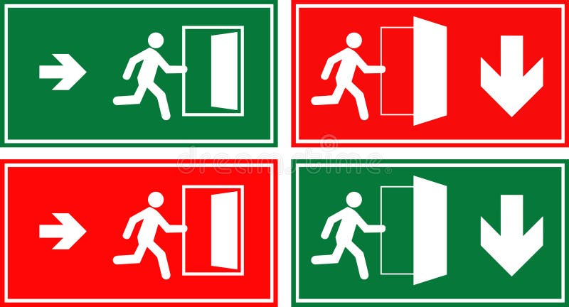 Emergency Fire Exit Sign, Emergency Sign, Emergency Exit, Emergency ...