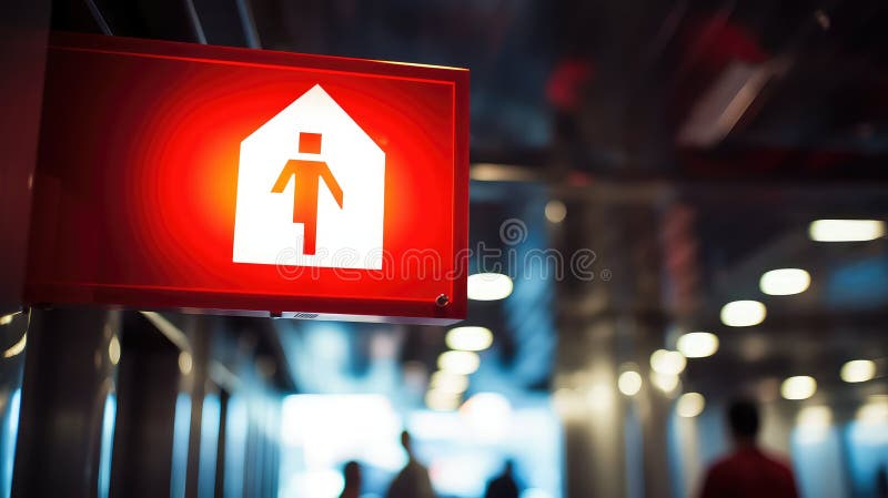 Emergency fire exit sign stock illustration. Illustration of green ...
