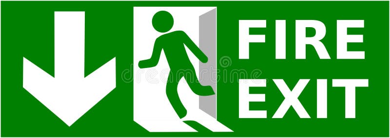 Emergency Fire Exit Sign Show the Way To Escape Stock Vector ...