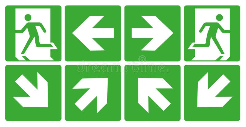 Emergency and Fire Exit Signs. the Direction of the Emergency Exit ...