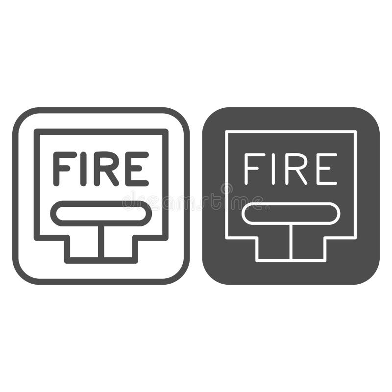 Emergency Fire Lever Line Icon. Fire Alarm Pull Station Outline Style ...