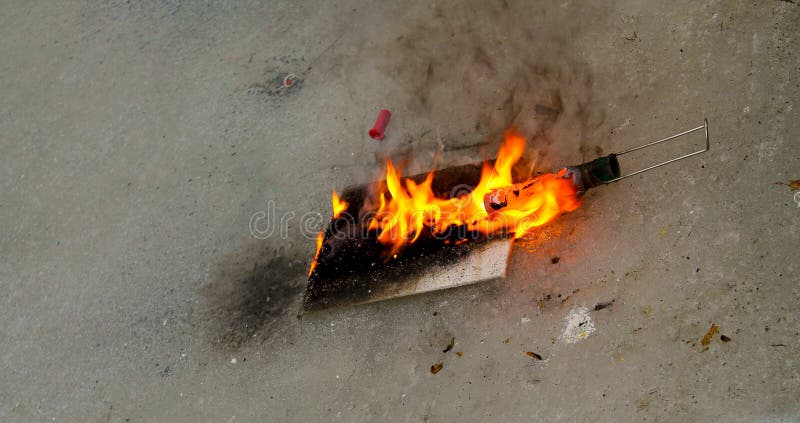 Emergency Flare Burning through Material Stock Photo - Image of ...