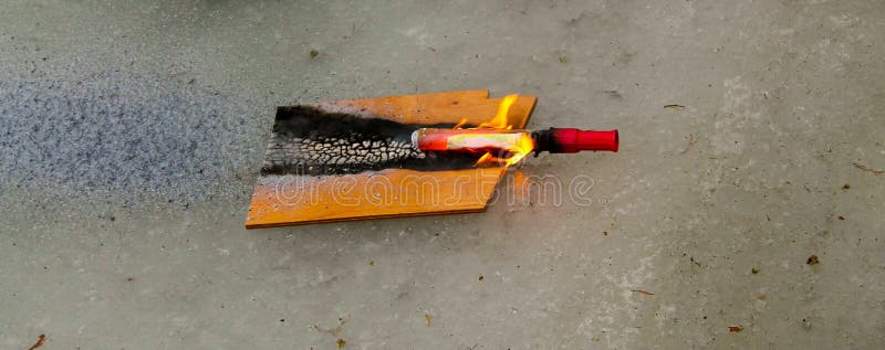 Emergency Flare Burning through Material Stock Image - Image of burn ...