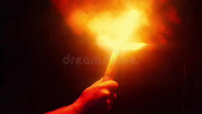 Emergency Flare Held Up at Night Stock Video - Video of alps, accident ...