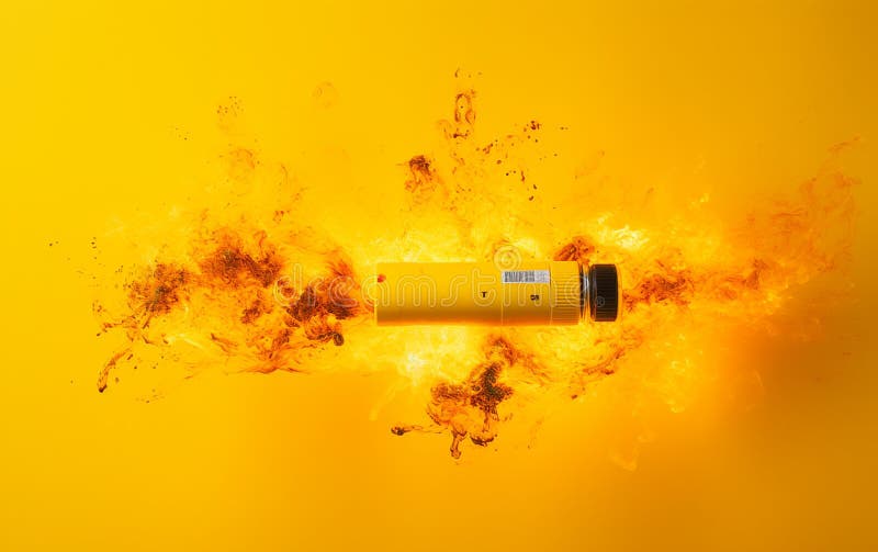 Emergency Flares Against a Yellow Backdrop -Generative Ai Stock ...