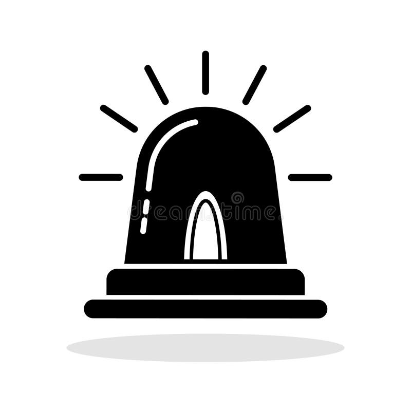 Emergency Flashers Siren Icon. Siren Icon in Flat Style Stock Vector ...